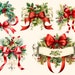 Christmas Bow, Fairy Tale Christmas Watercolour Clipart, New Year ...