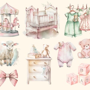 Baby Girl, Watercolor Clipart, Newborn Children PNG, Girl, Nursery ...