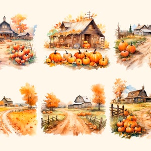 Fall Farm, Autumn Watercolor Clipart Png, Fall Has Come, Autumn Bouquet ...