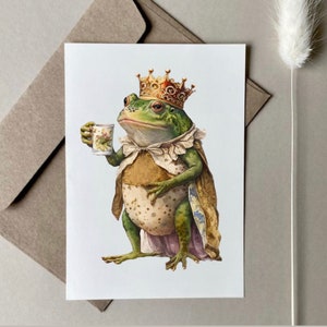 Fairytale Frogs Clipart Watercolour, Victorian Frog Digital Print, King ...