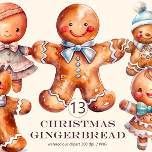 Christmas Gingerbread Watercolour Clipart, New Year, Holiday, Winter ...