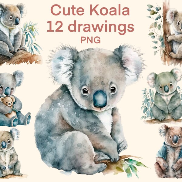 Koala Clipart - Etsy