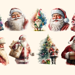 Santa Claus Watercolour Clipart, Merry Christmas Collection Digital ...
