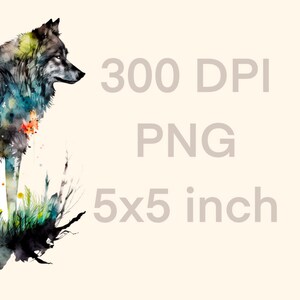 Watercolor Wolves Clipart, Illustration Set, Stickers, Scrapbook, Junk ...