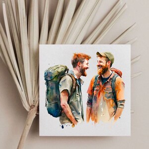 Guys, Best Friends Watercolor Clipart Png, Cute Friends Digital Print ...