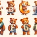 Bears With Alphabet, Animal Alphabet Watercolor Png, 26 Floral Letters ...