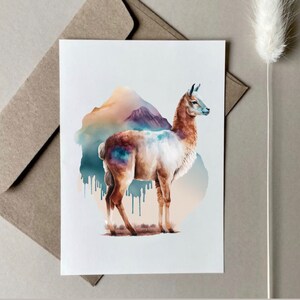 Lama Clipart Watercolor Png, Digital Print, Illustration Set, Stickers ...