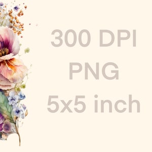 Alphabet Watercolor Png 26 Floral Letters Clipart Digital - Etsy