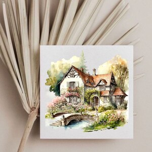 Country Cottages Clipart Watercolor, Digital Print, Illustration Set ...