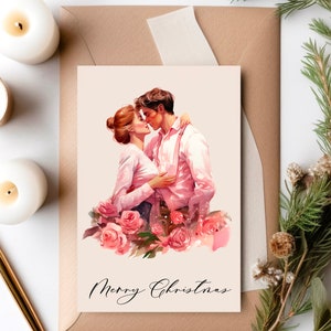 Romantic Christmas, Holiday Watercolor Clipart, Valentine's Day ...