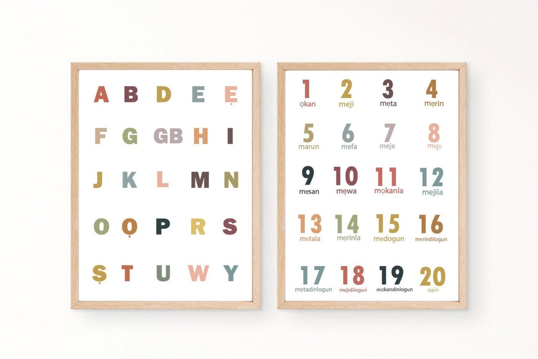 YORUBA Letters and Numbers A4 Poster Educational Poster Kids Learning ...