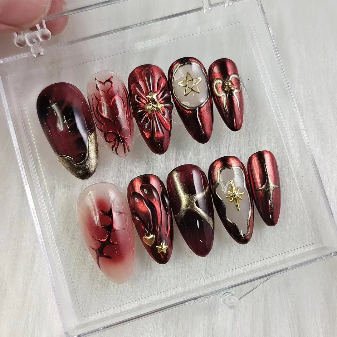 Custom Press on Nails/party Press on Nails/flakes for Nails/wedding ...