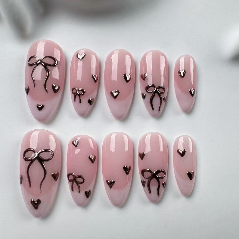 Custom Press on Nails/glitter Nails/sparkle Nails/brown Nails/star ...