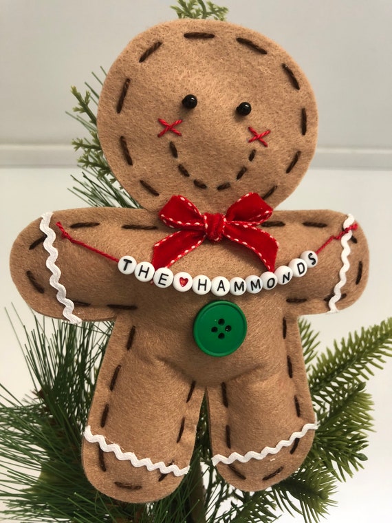 Personalised Gingerbread Christmas Tree Topper - Etsy UK