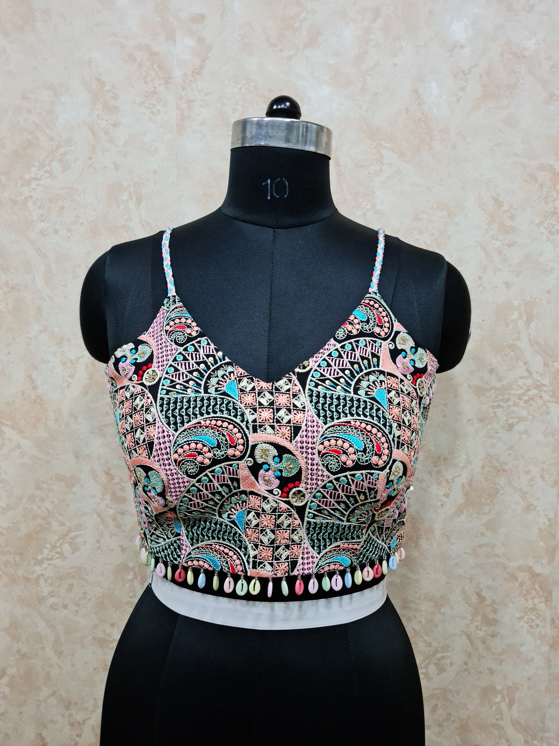 Made to Order Indian Multi Color Thread Embroidered With Handwork ...