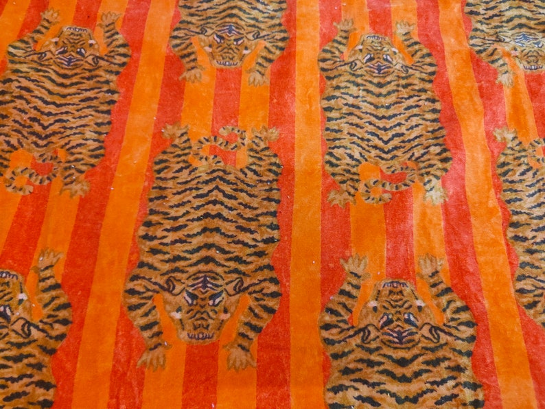 Velvet Fabric for Upholstery Print-tiger Orange - Etsy