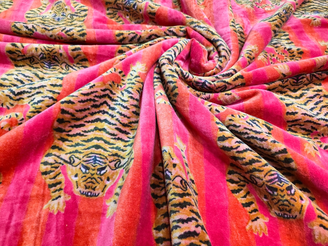 Indian Soft Luxury Velvet Floral and Animal Print Fabric Upholstery ...