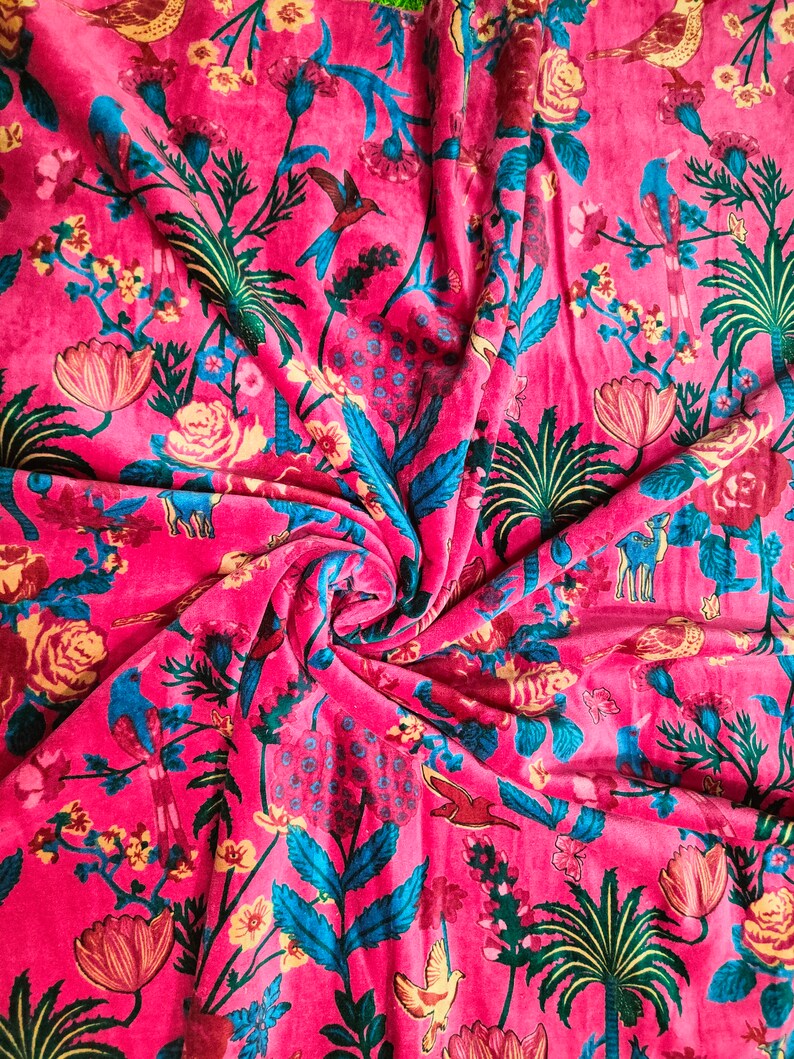 Flower Velvet Fabric, Turkish Luxury Velvet Fabric by Yard,decorative ...