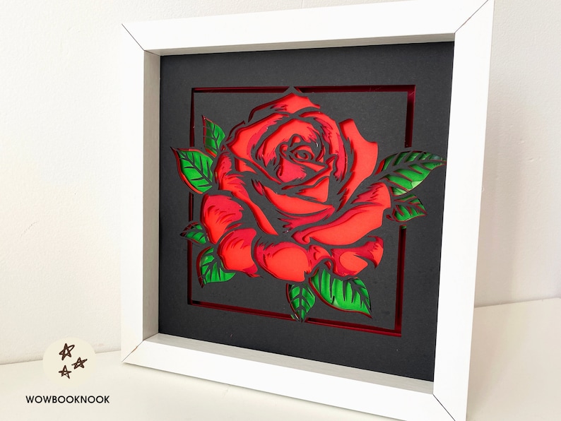 3D ROSE SVG Rose Shadow Box Svg for Cricut Paper Rose - Etsy Canada