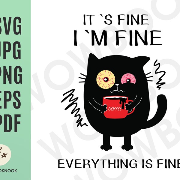 Frazzled Cat Svg - Etsy