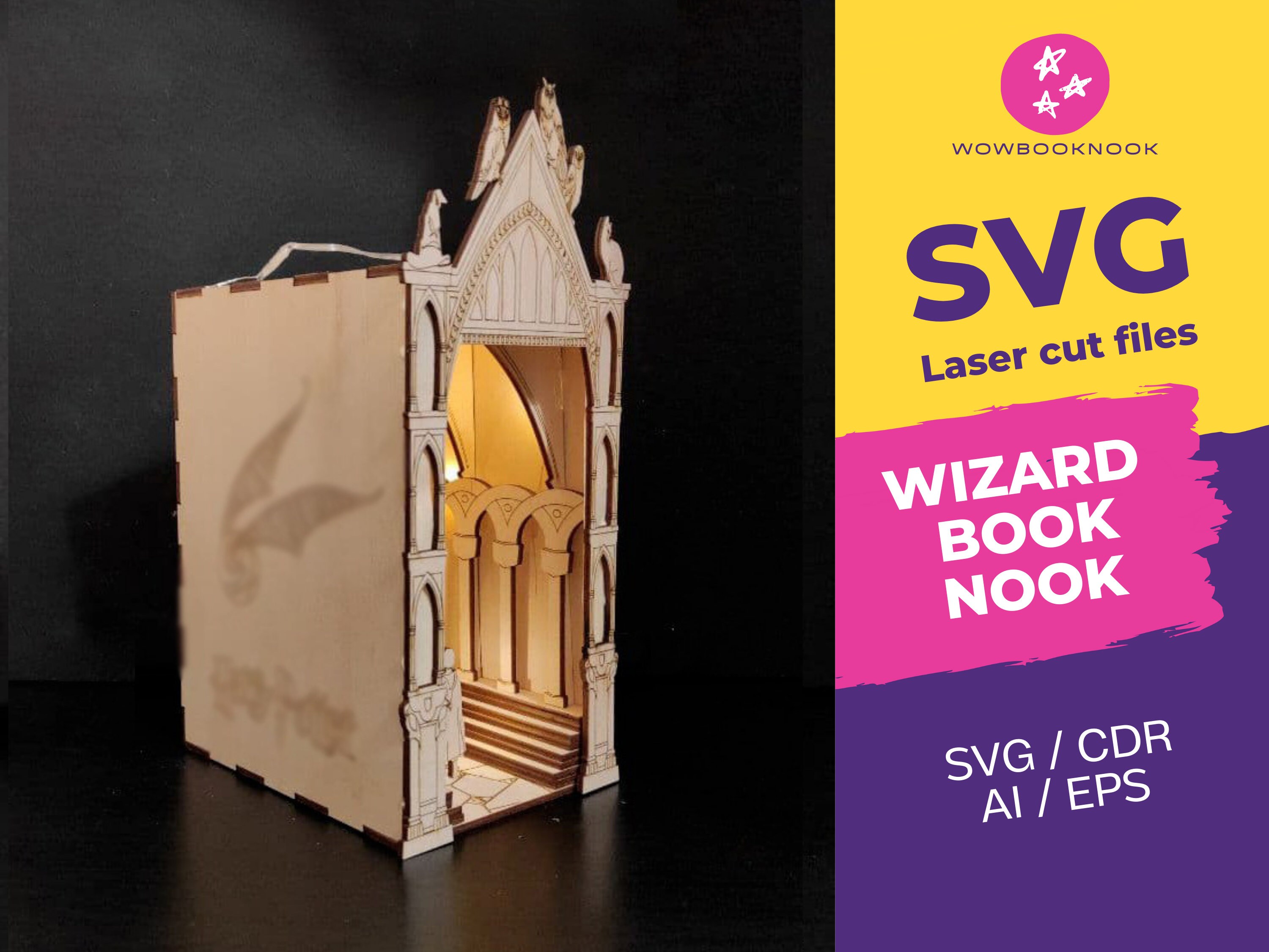 Buy Wizard Book Nook SVG Laser Cutting Laser Cut File Online in India ...