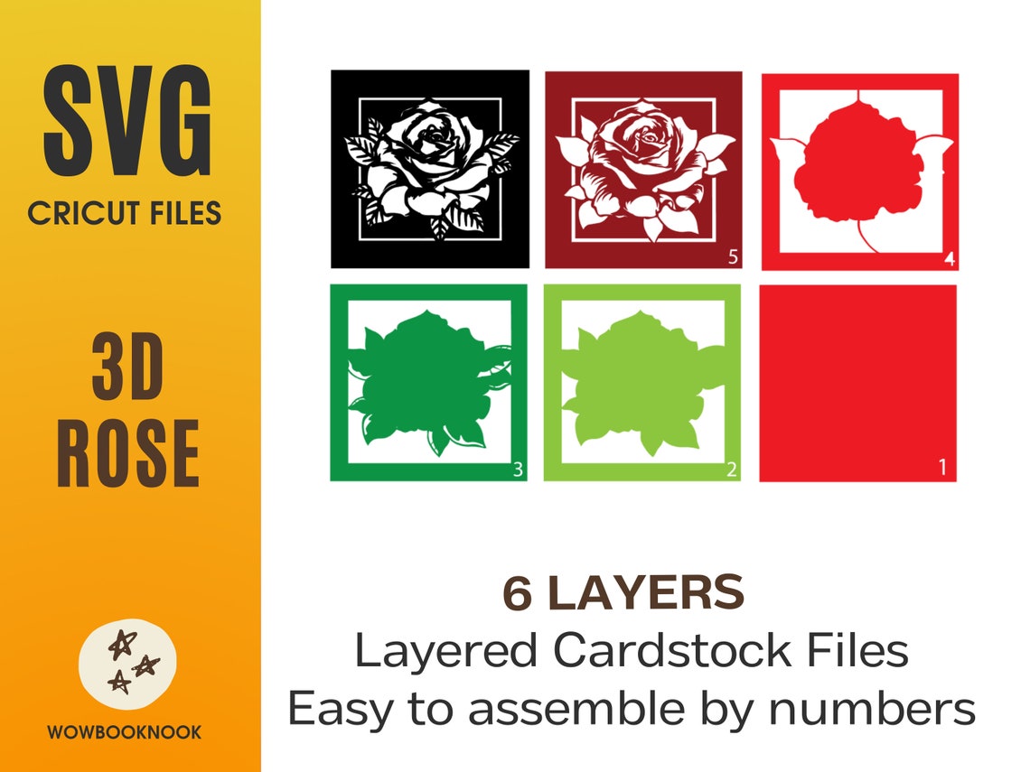 3D ROSE SVG Rose Shadow Box Svg for Cricut Paper Rose - Etsy Canada