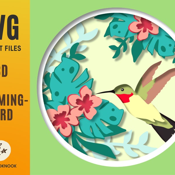 Layered Hummingbird Svg - Etsy