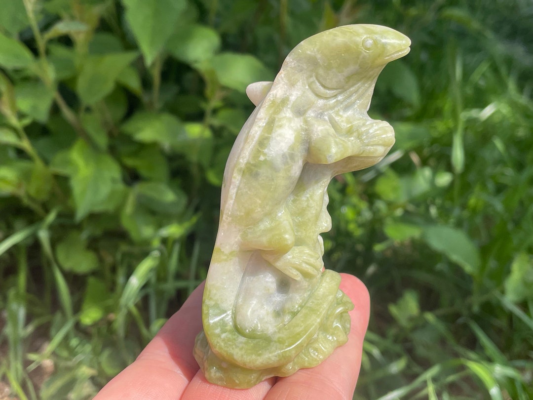 3.1'' Natural Green Jade Quartz,quartz Crystal,hand Carved,crystal ...