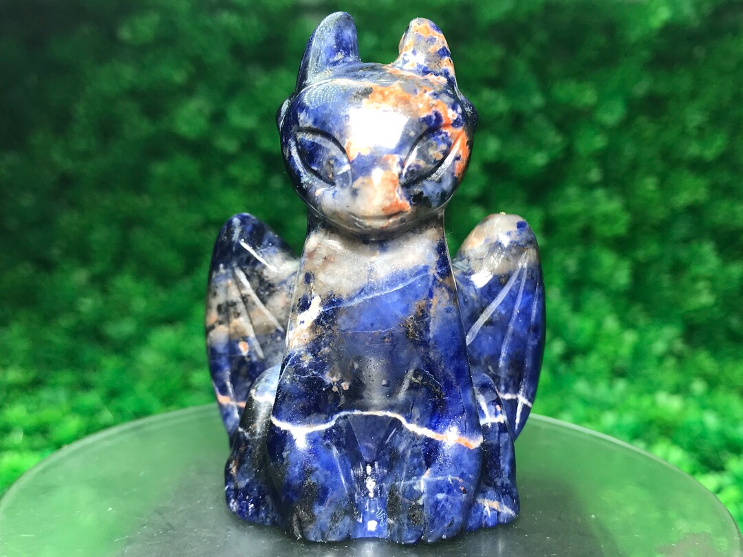 2.4 Natural Blue-veins Stone Crystal Hand-carved Elf Quartz Crystal ...