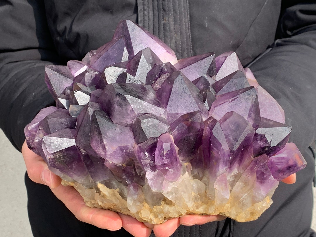 Amas d'améthyste naturelle de 11,77 lb, amas de cristaux de quartz ...
