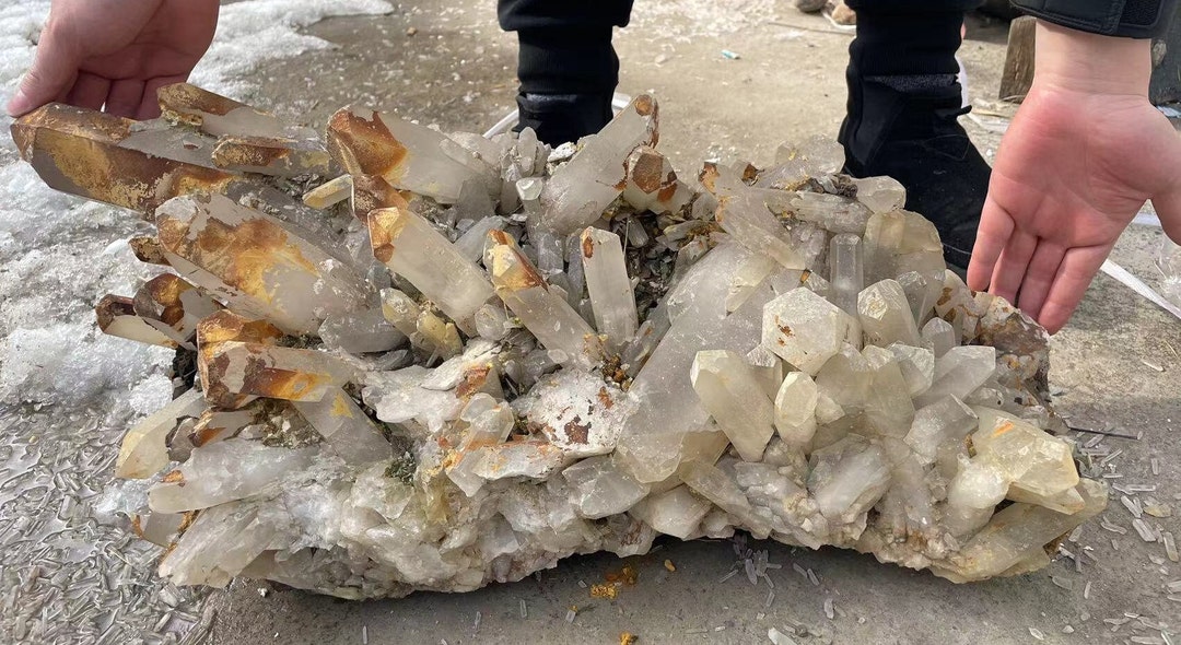 TOP 25 75.35LB Natural Clear Quartz Cluster Quartz Crystal Crystal Vug ...