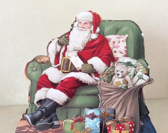 Santa Shaped Card - Etsy