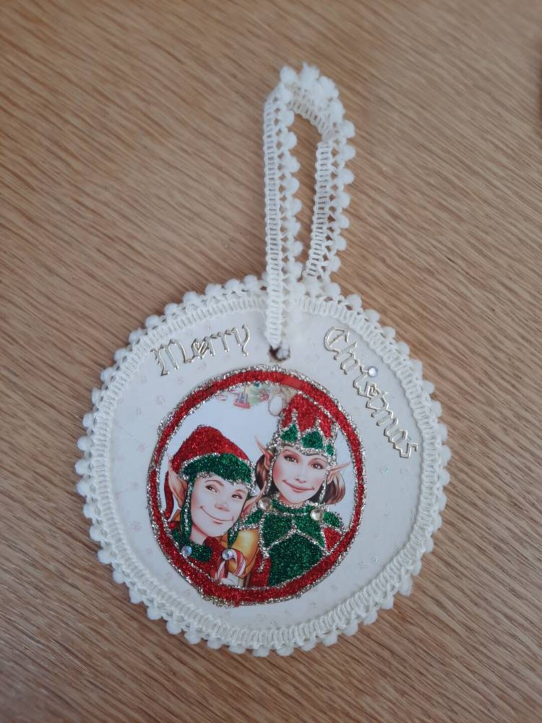Handmade Elf Christmas Bauble: Wooden Tree Hanger - Etsy