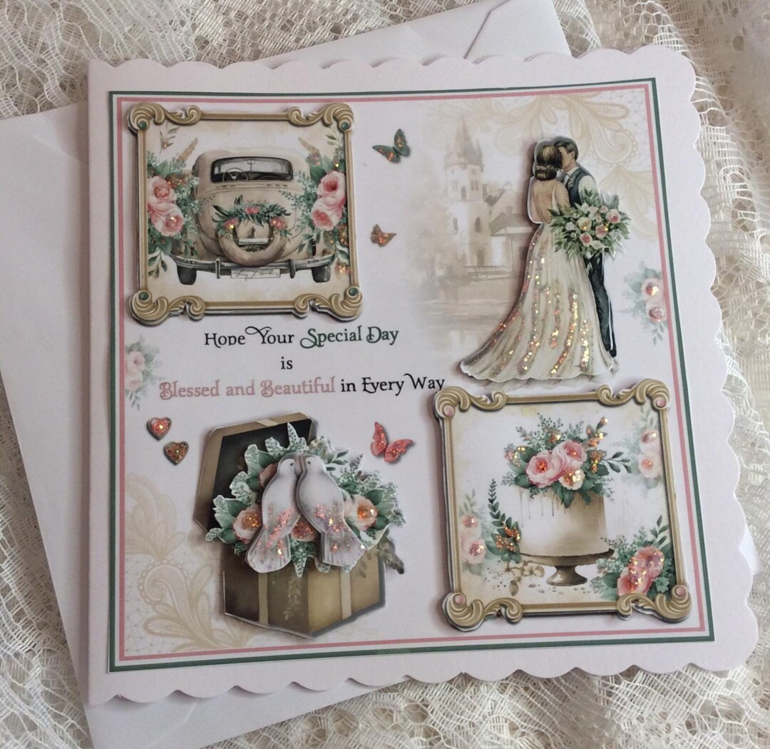 Modern Wedding Card, Congratulations Card, on Your Wedding Day,wedding ...