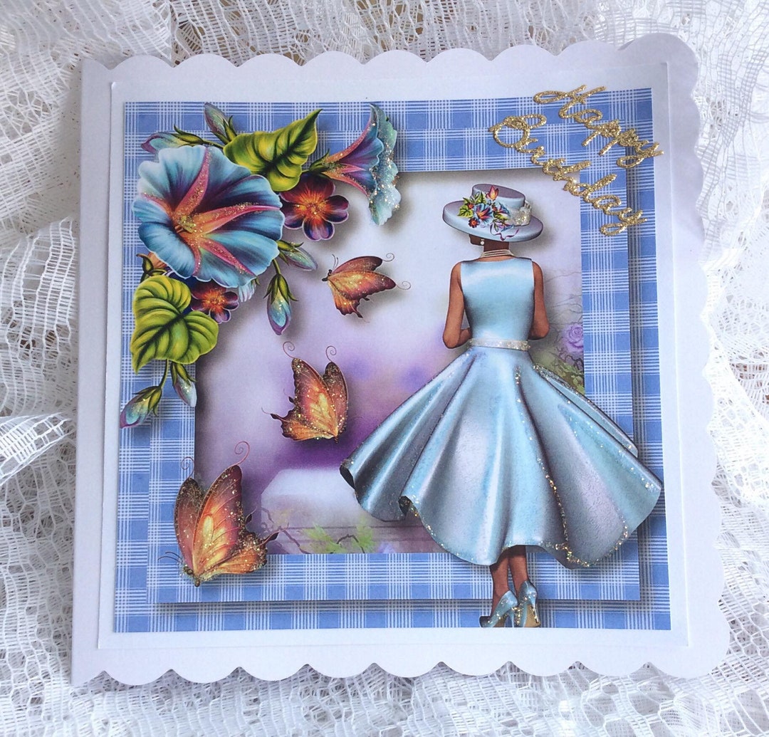 Stylish Lady Birthday Day Card for Lady Card for Her - Etsy