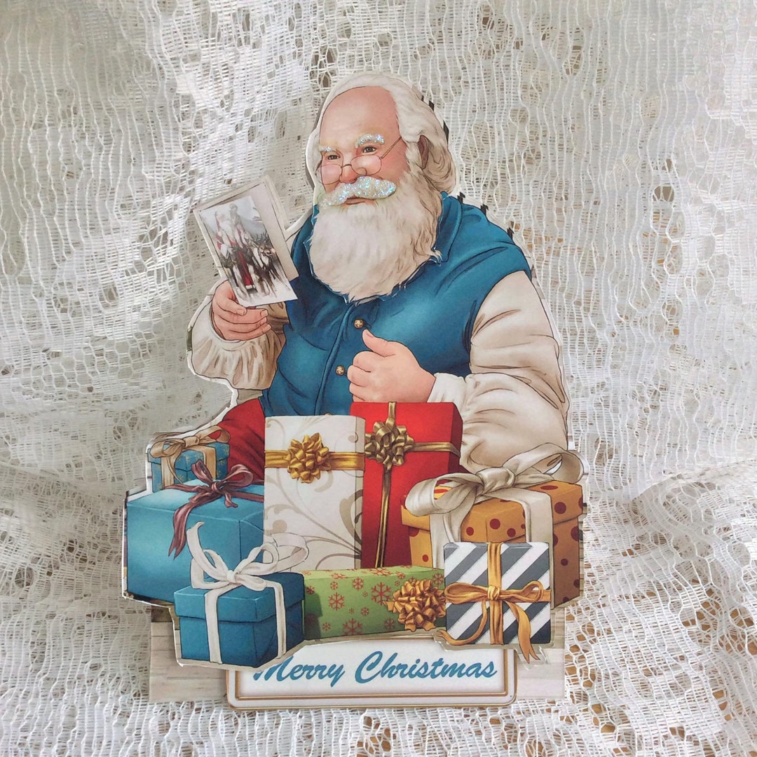 Handcrafted Father Christmas Card: 3D Santa With Toys - Etsy