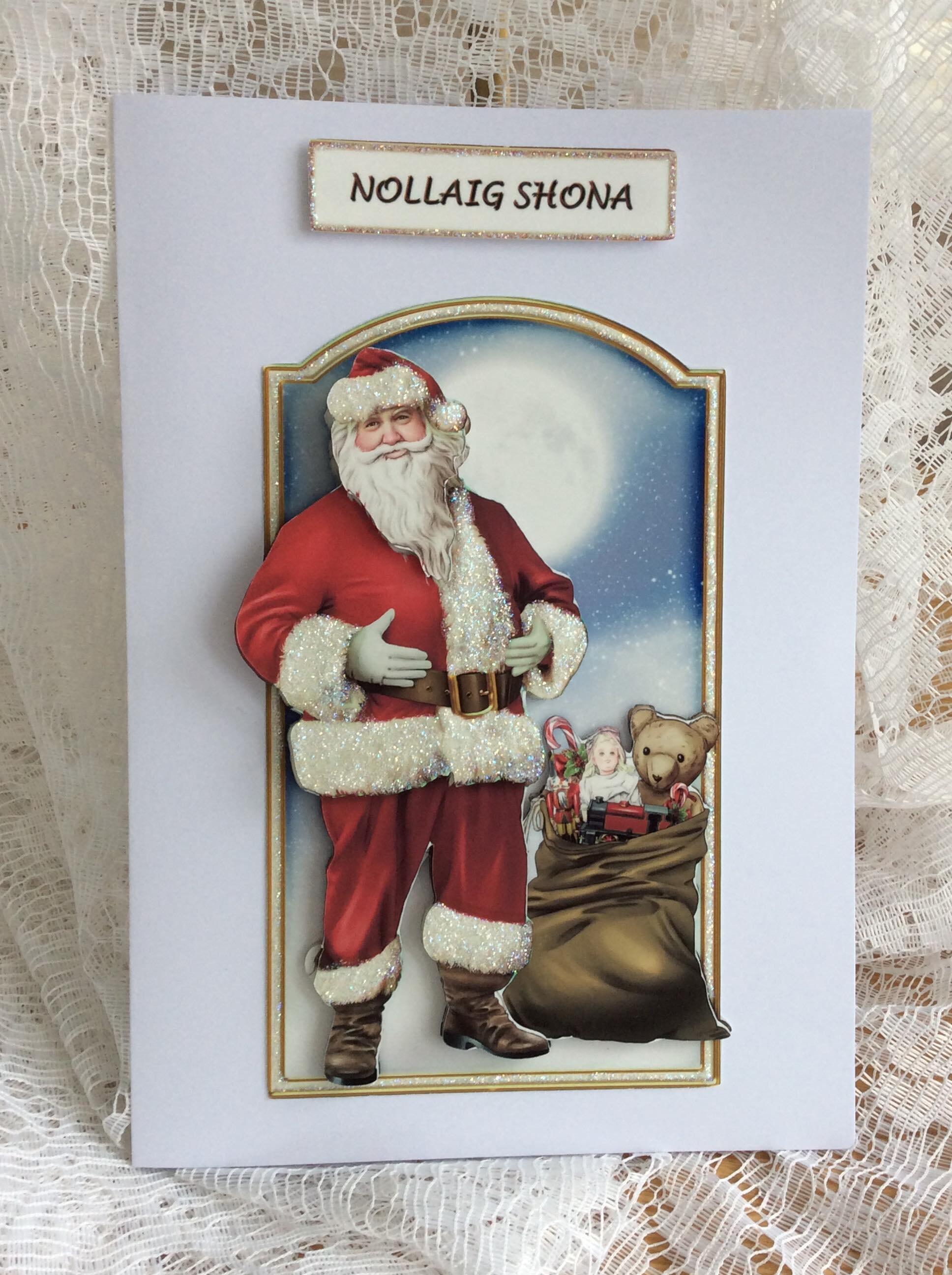 Nollag Shona Cat Irish Christmas Prints, Christmas Wreath Nollaig
