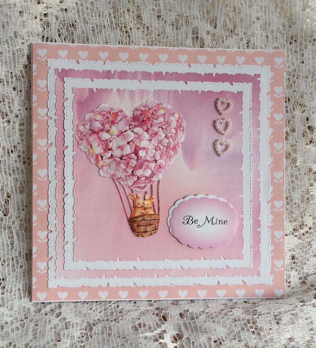 Small Valentine Card, Valentine Card for Her, Pink Card, With Love Card ...