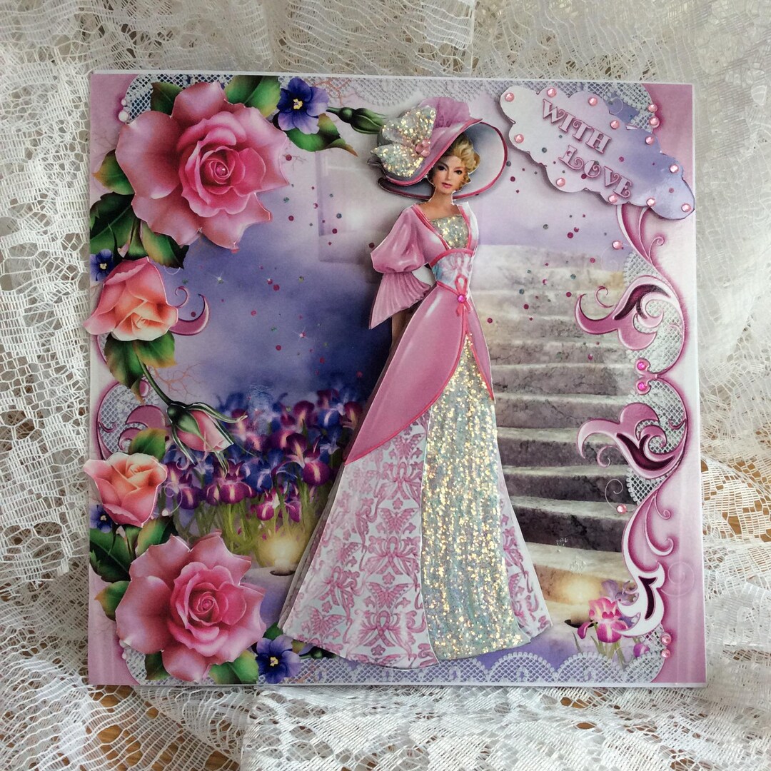 Luxury Ladies Birthday Card, With Love Card, Glamourous Card, Belle of ...