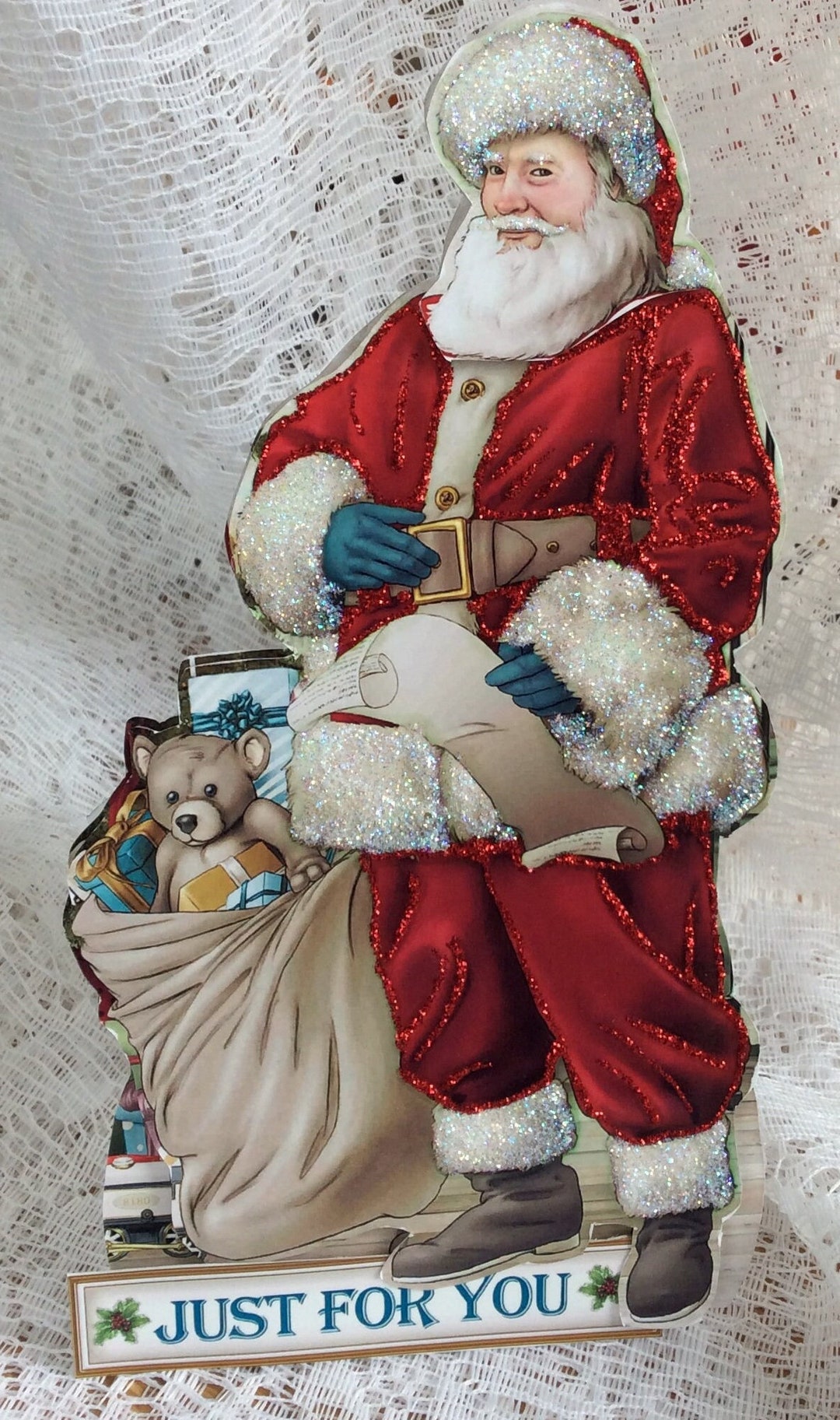 Luxury Shaped Santa Card , Fun Christmas Card, Free Standing Card ...