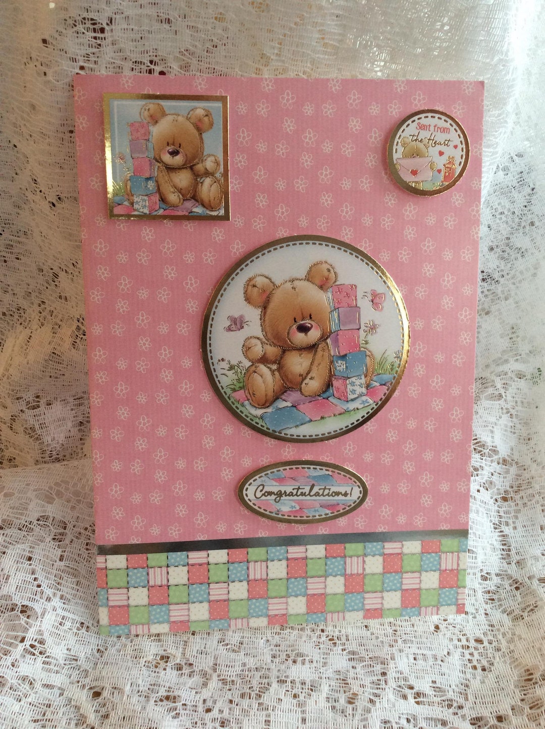 Teddy Bear Congratulations Card: New Baby, Baby Shower - Etsy