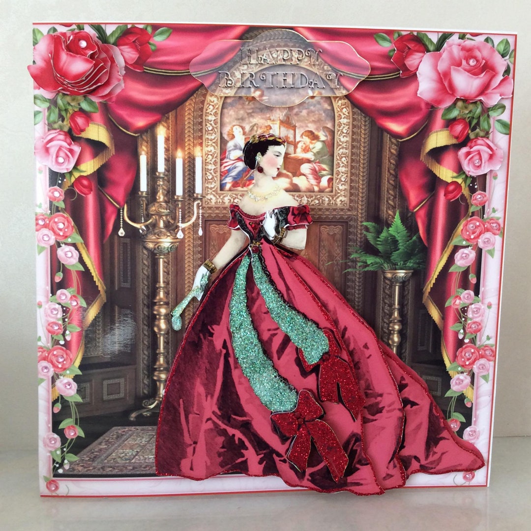 Luxury Card for a Ladies Birthday, Exquisite Stylish Lady Card, , Size ...