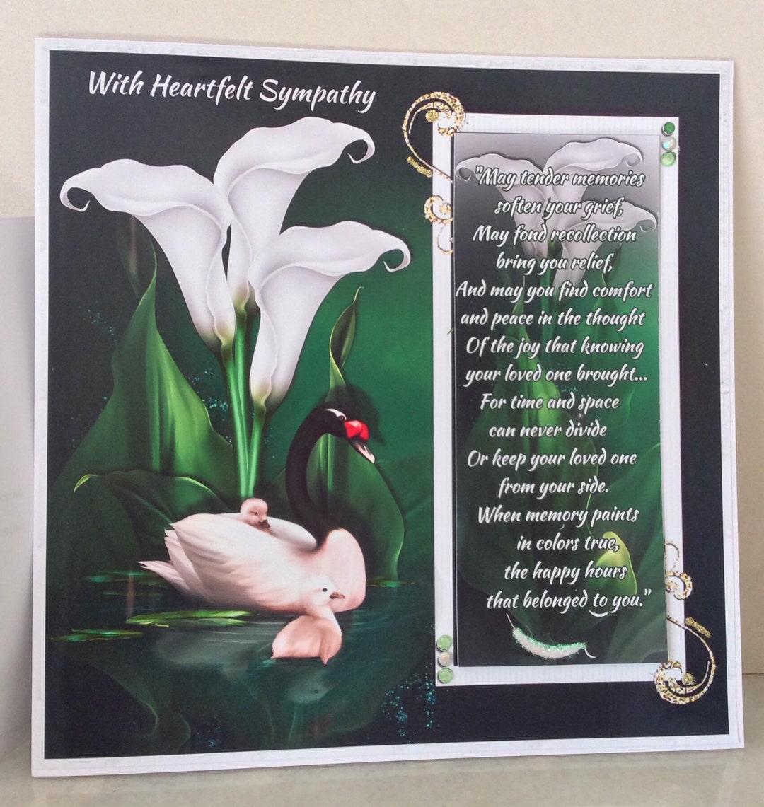 Luxury Sympathy Card, Condolence Card, Versed Card, Floral Sympathy ...