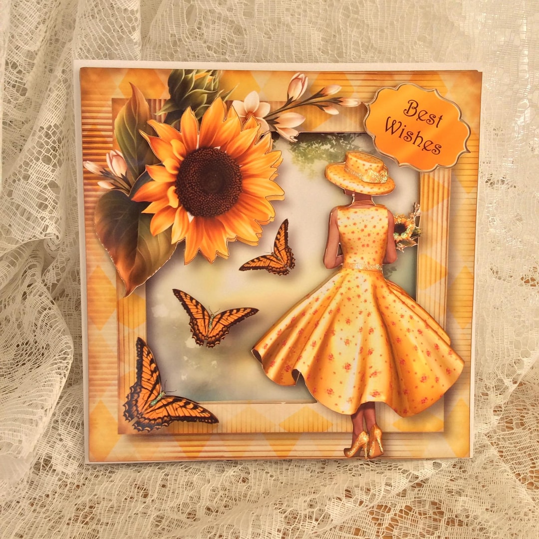 Birthday Card, Ladies Card, Happy Birthday Card, Stylish Lady Card ...