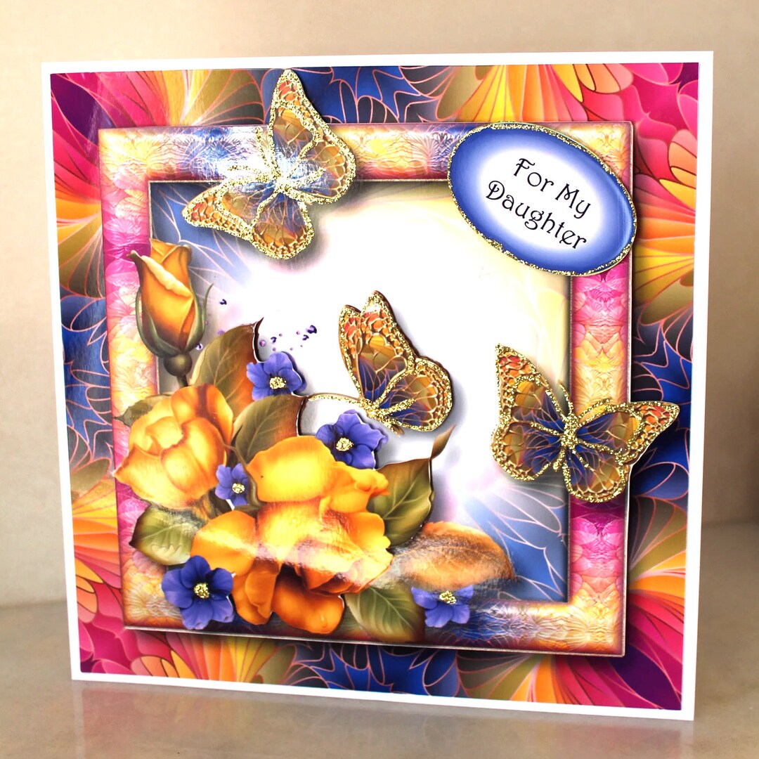 Card for Daughters Birthday, Dancing Butterfly Birthday Card, Card for ...