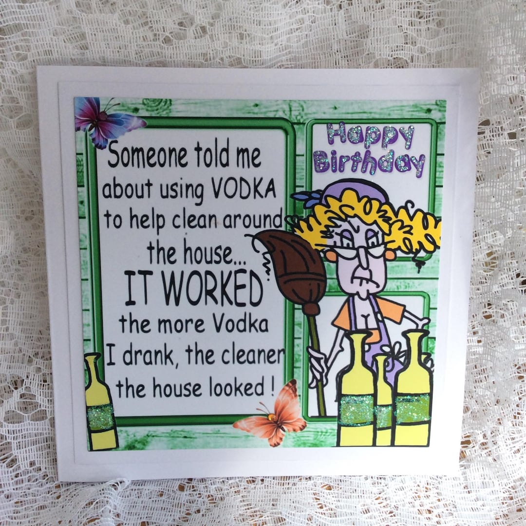 Funny Vodka Birthday Card: Joke Greeting Card (6x6 Inch) - Etsy UK