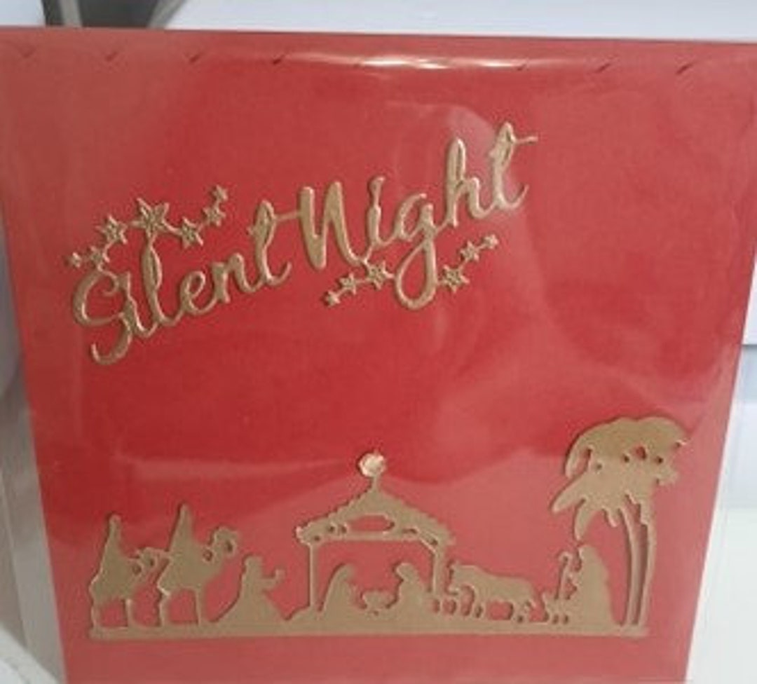 Silent Night Card, Christmas Carol Card, Religious Card, Festive Card ...