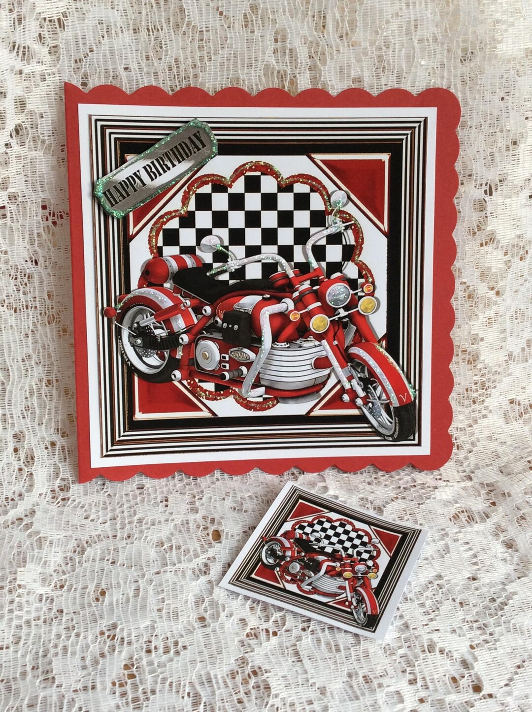 Red Quad Bike Birthday Card: Handmade Biker Gift - Etsy