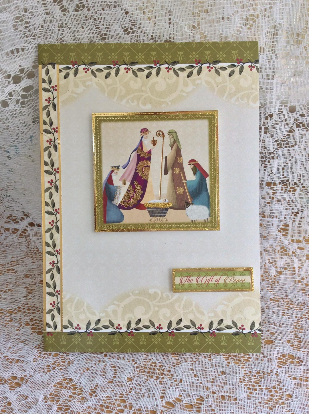 Traditional Nativity Scene Card Handmade Christmas Card - Etsy