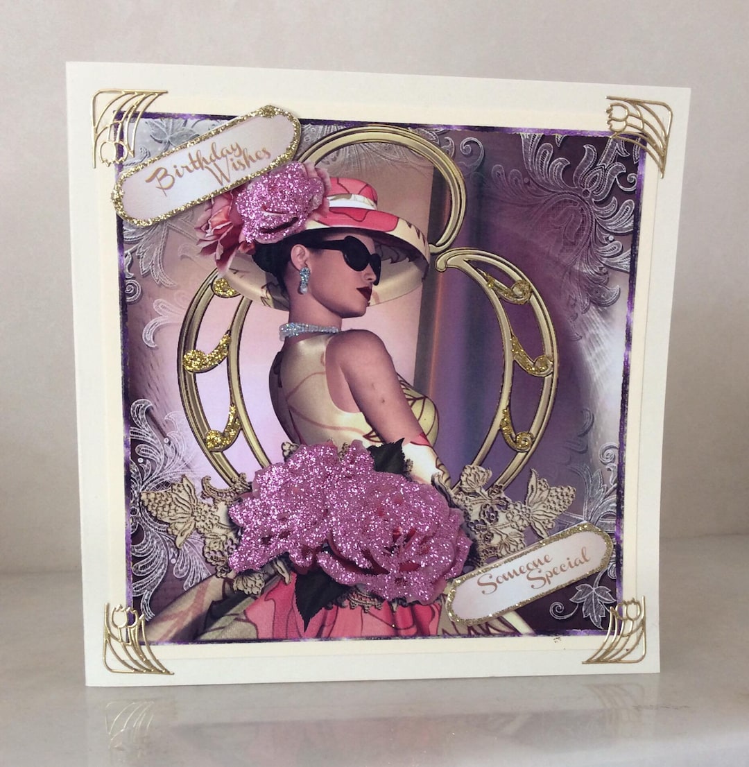 Beautiful Birthday Card for a Stylish Lady, Card for Her, Birthday ...